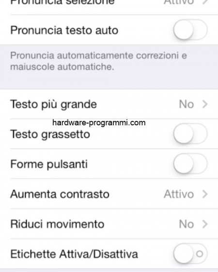 Come modificare colore testo delle icone su iPhone e iPad schermata