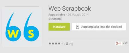 Web Scrapbook app per ritagliare e condividere screenshot di siti web