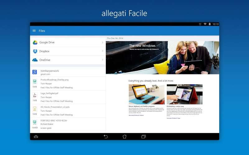 Microsoft Outlook download app smartphone tablet android posta elettronica