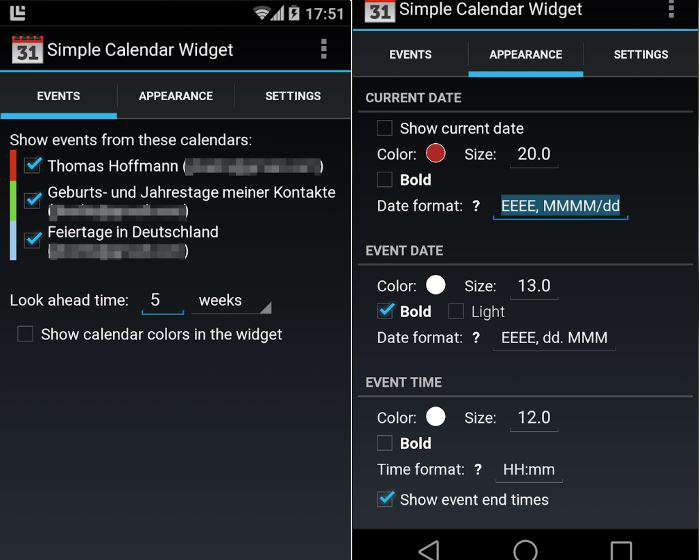 Simple Calendar Widget: Calendario per Android download gratis