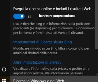 Come eliminare suggerimenti ricerca Windows 10 cronologia internet Microsoft Edge