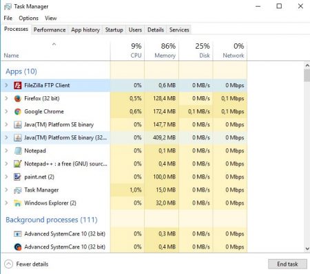 Come chiudere programmi processi in background Windows 10 8 7 Vista