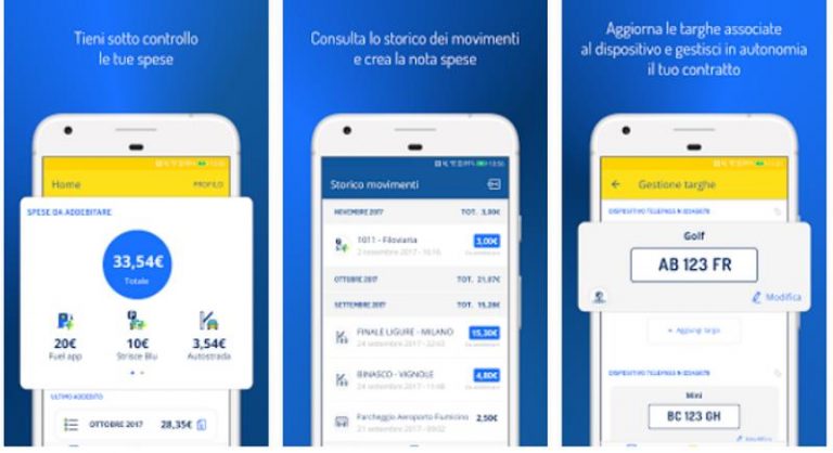 Telepass come cambiare targa auto iban vedere i costi dei pedaggi dall'App