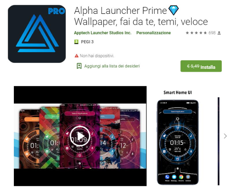 Alpha Launcher Prime💎 Wallpaper, Temi fai da te e veloce disponibile gratis - Hardware-Programmi.com