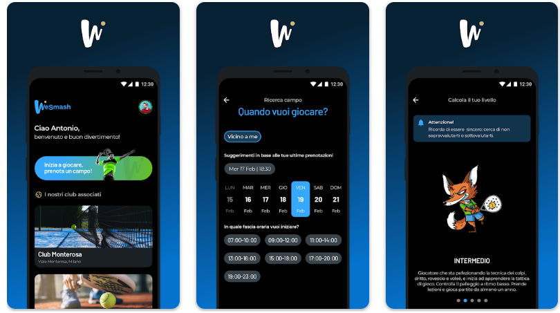 App per prenotare campi Padel disponibili vicino a me