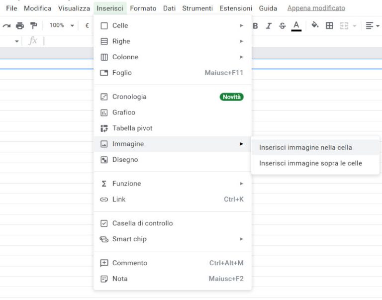 Come inserire immagini in una cella foglio Excel