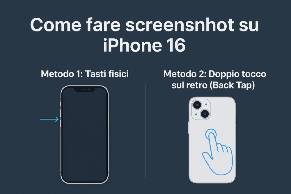 Come fare screenshot su iPhone 16 - Foto schermo iPhone